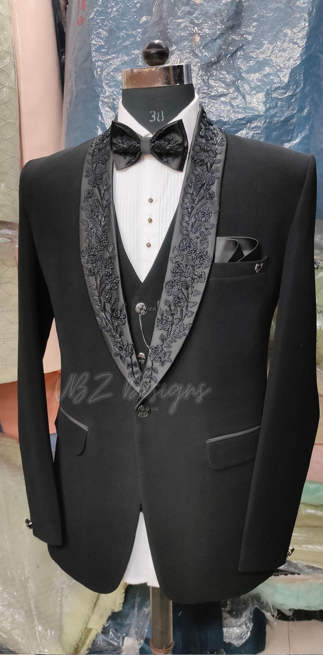 Custom Suit for Men | Black Suit | Five-piece Suit | Wedding Suit ...