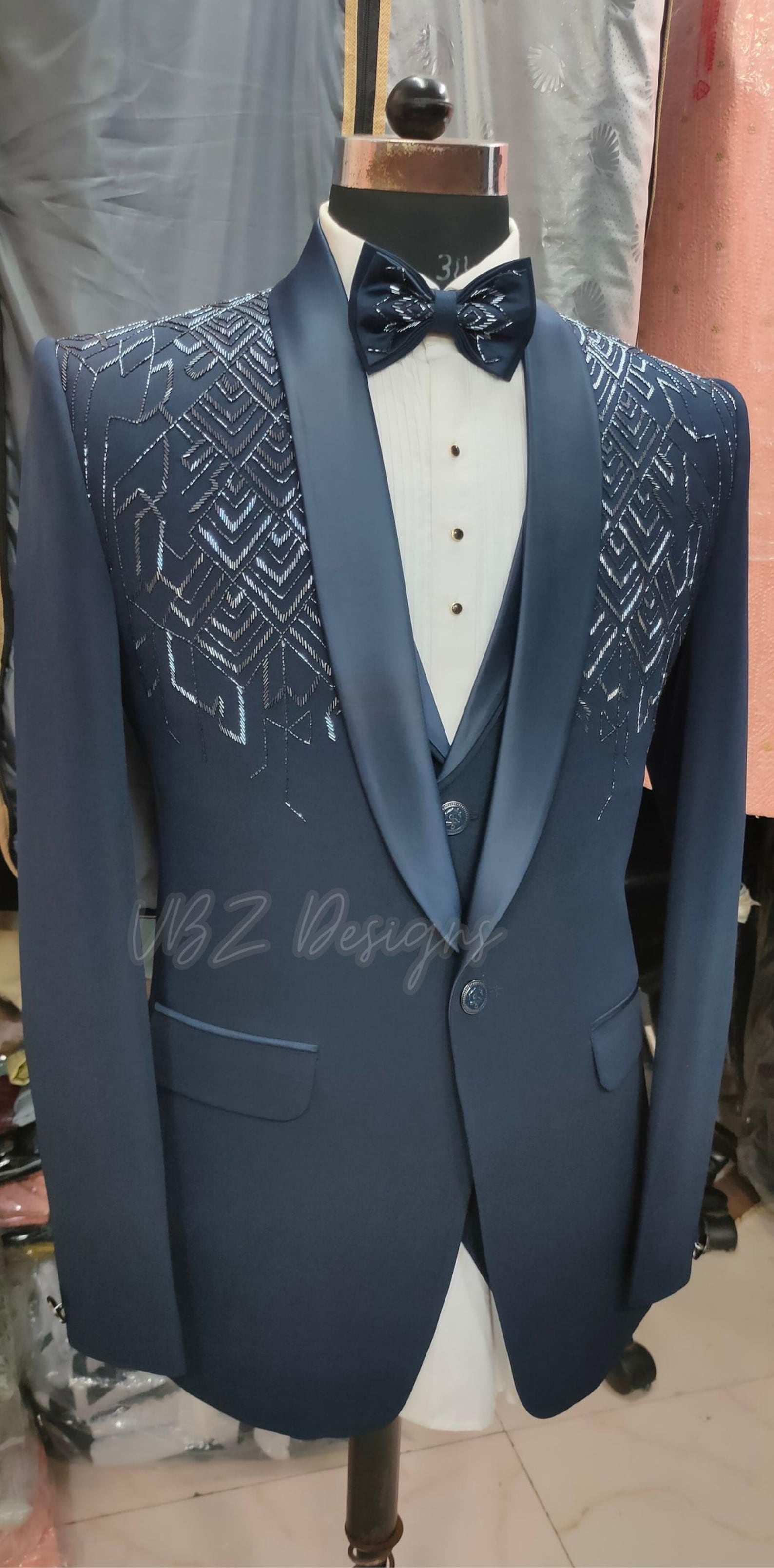 Custom Suit for Men | Blue Suit | Five-piece Suit | Wedding Suit ...