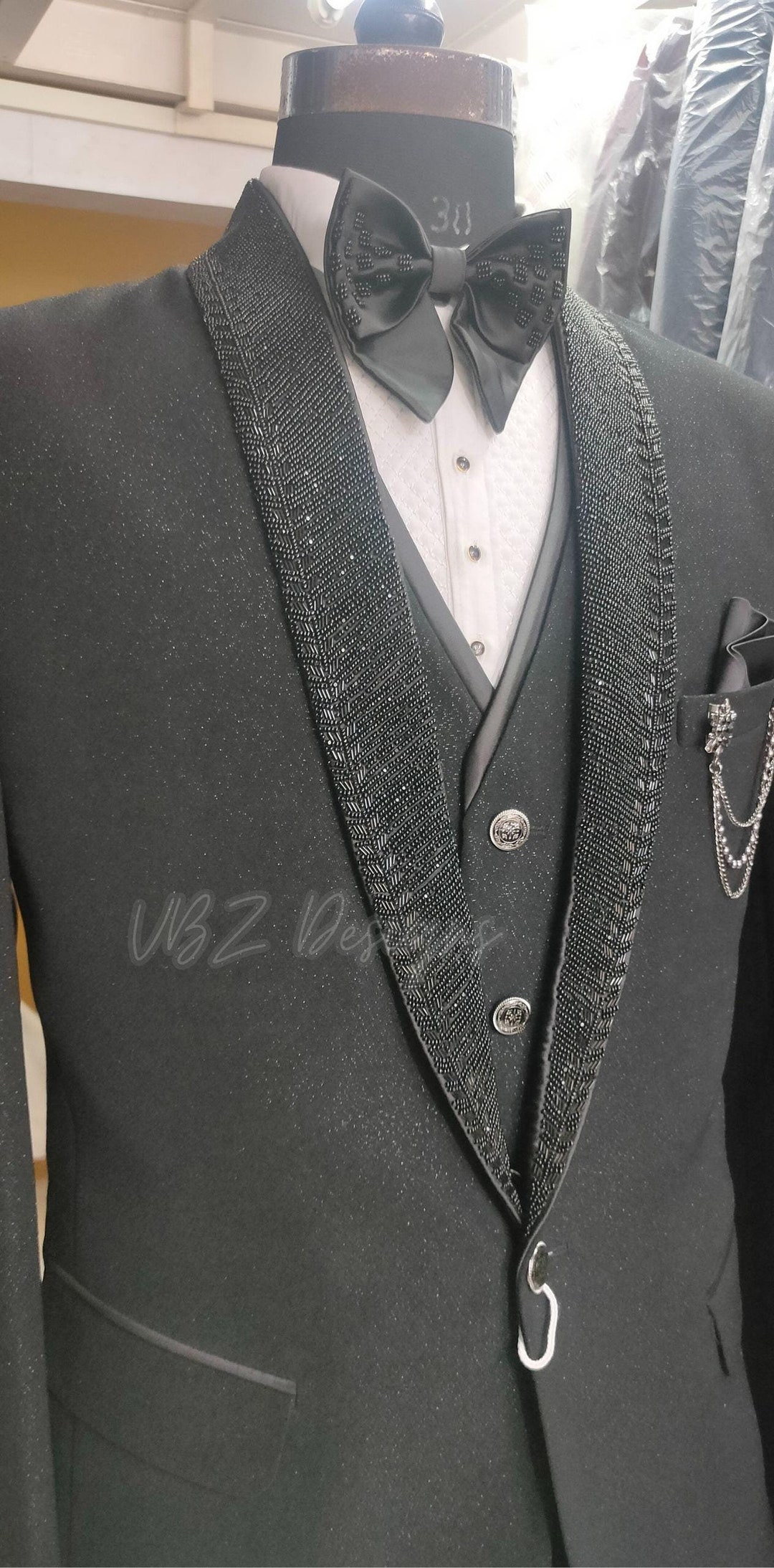 Custom Suit for Men | Black Suit | Five-piece Suit | Wedding Suit ...