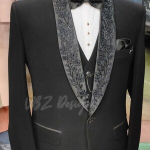 Custom Suit for Men | Black Suit | Five-piece Suit | Wedding Suit ...