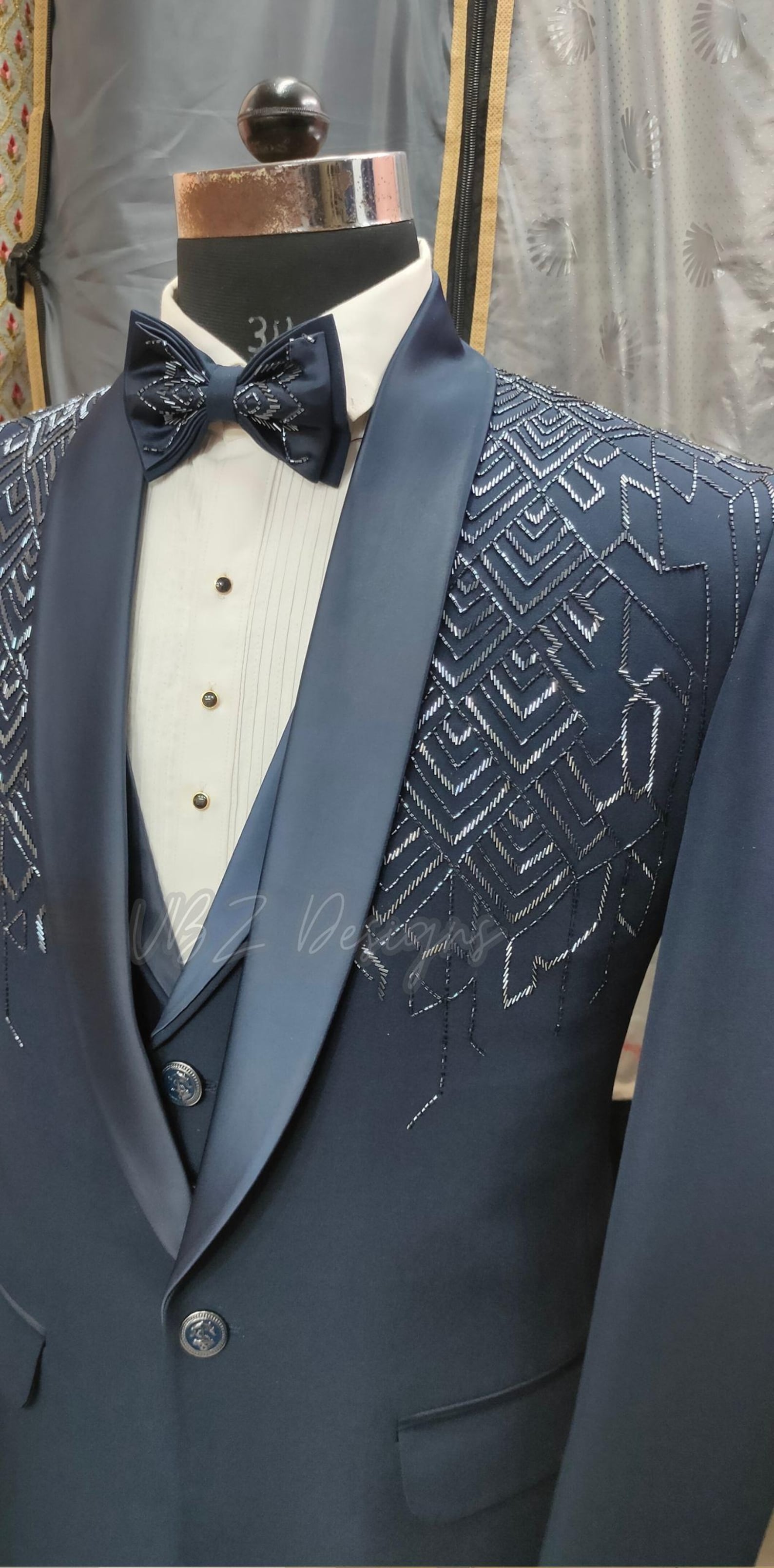 Custom Suit for Men | Blue Suit | Five-piece Suit | Wedding Suit ...