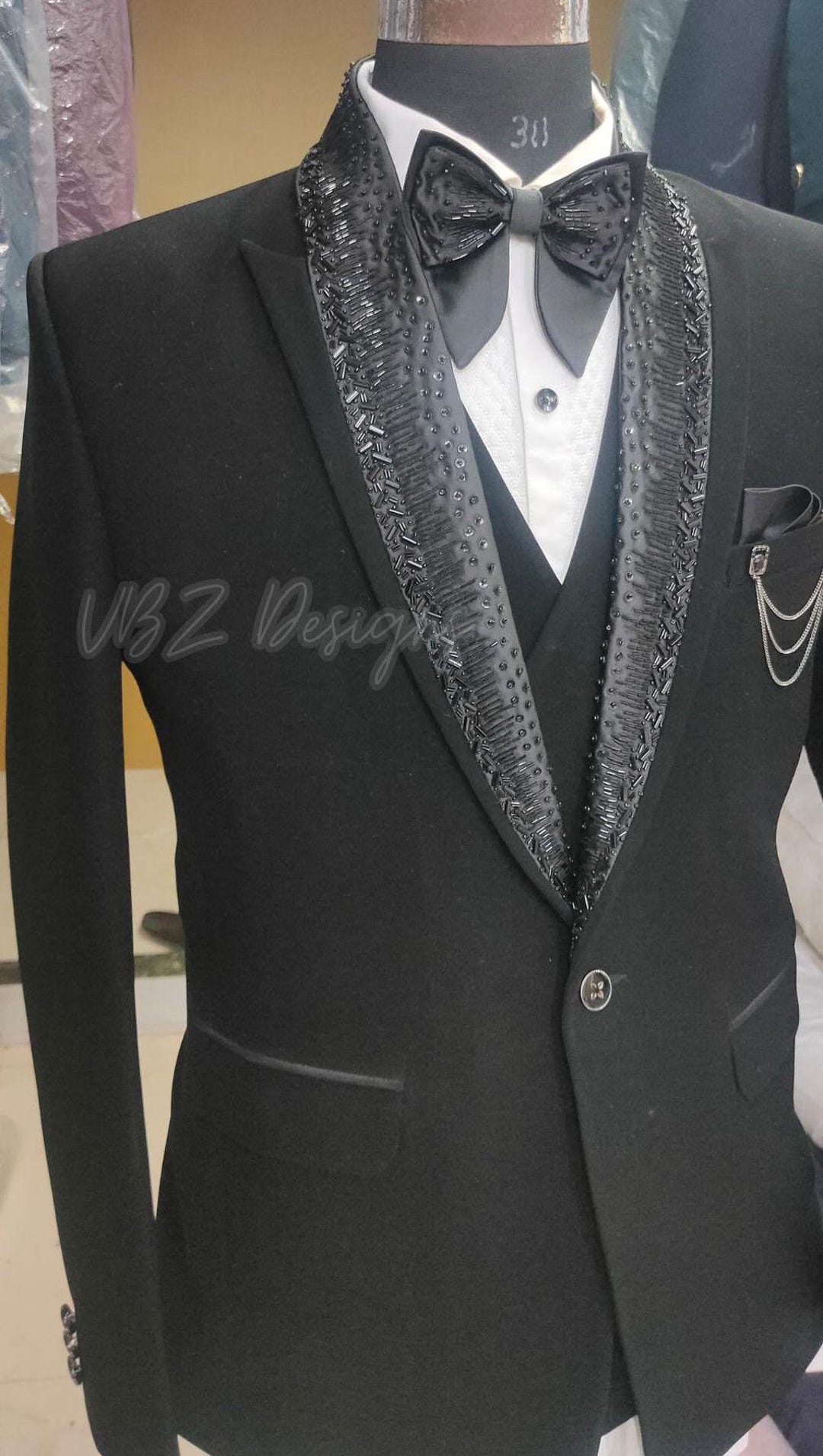 Custom Suit for Men | Black Suit | Five-piece Suit | Wedding Suit ...