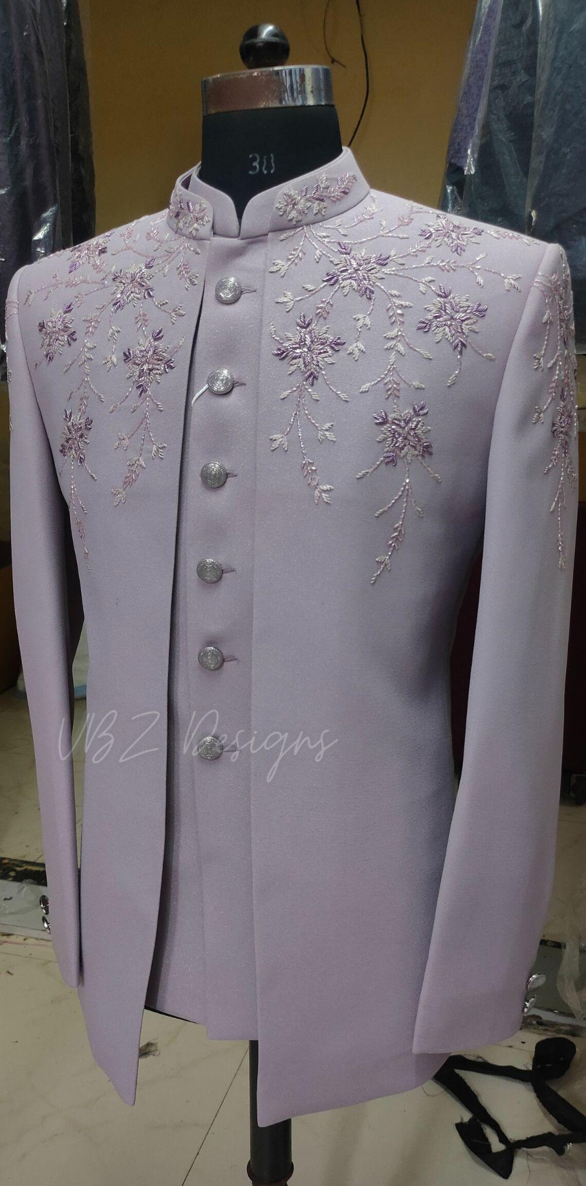 Custom Embroidered Jodhpuri Suit: Men's Wedding Modi Jacket - Etsy