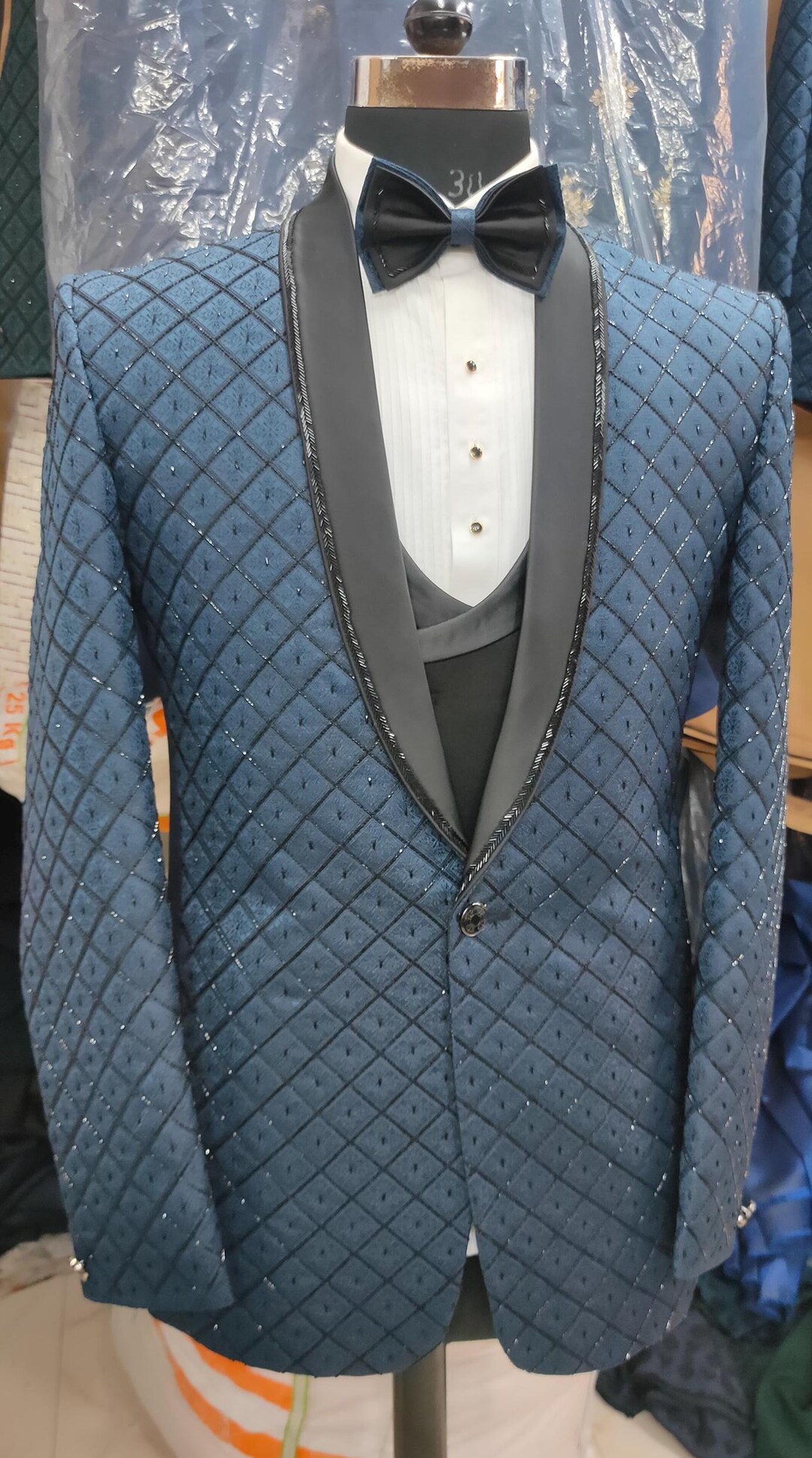 Custom Suit for Men Hand Embroidery Three Piece Suits Complete Set ...