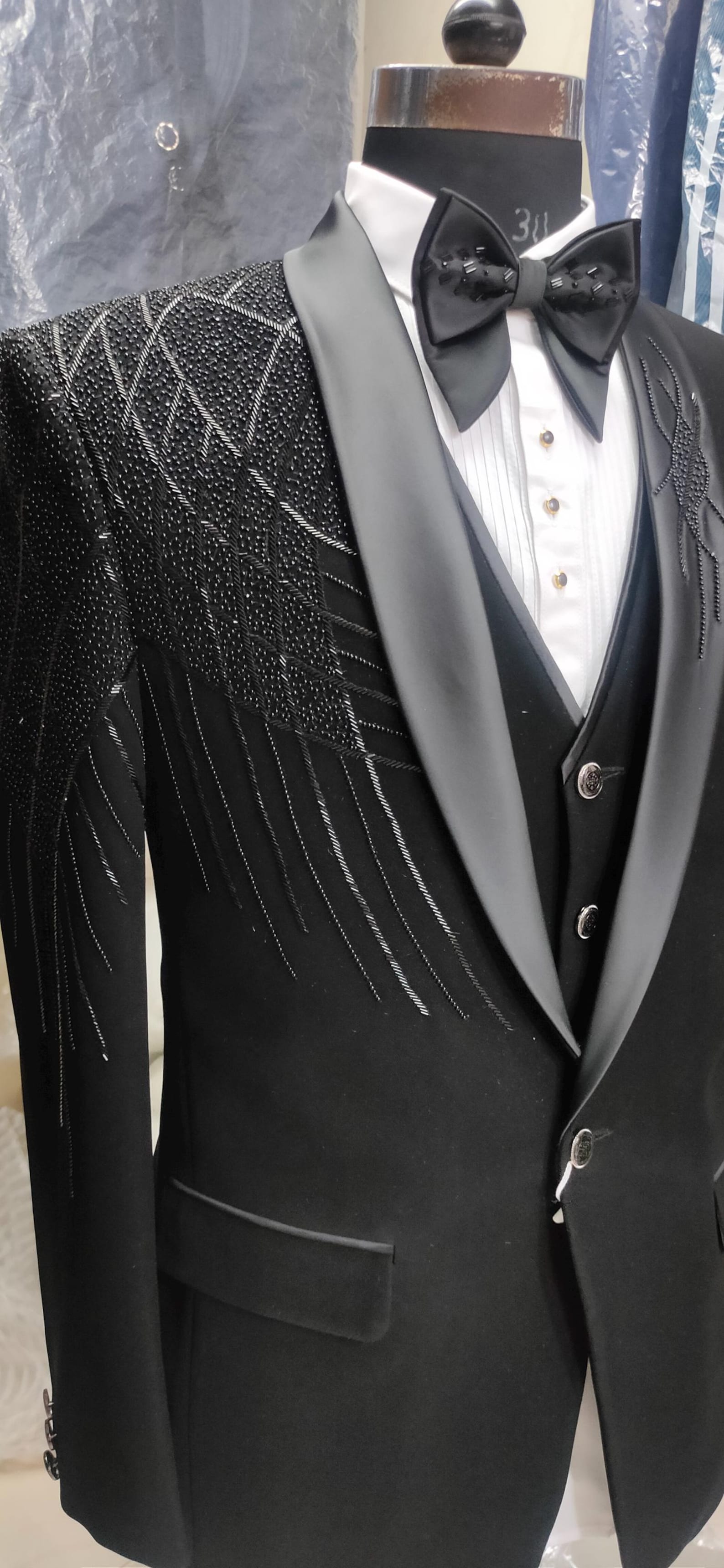 Men Suits Embroidered Wedding Suit 3 Piece Suits Custom Suits, Slim Fit ...