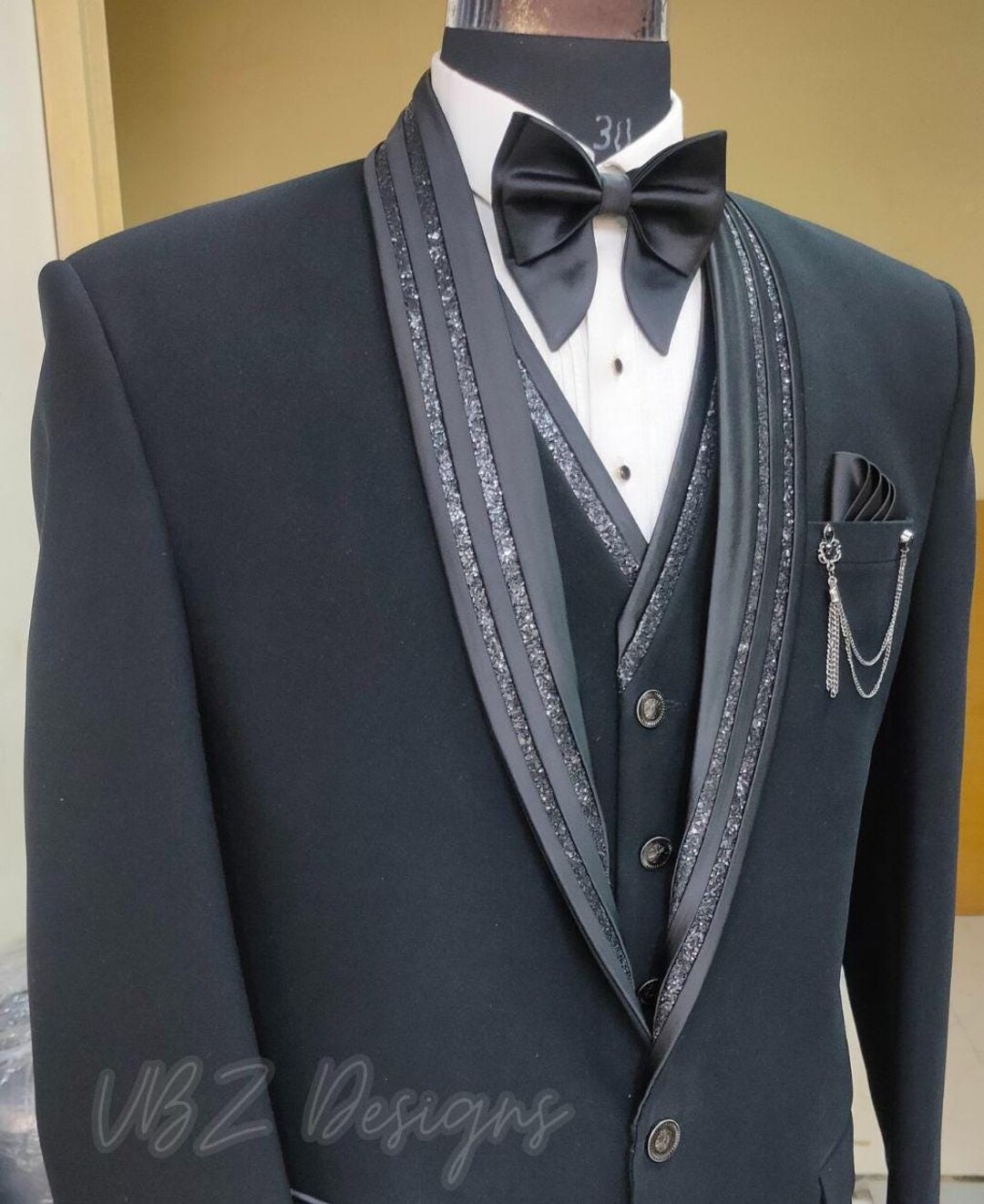 Custom Suit for Men | Black Suit | Five-piece Suit | Wedding Suit ...
