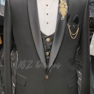 Custom Suit for Men | Black Suit | Five-piece Suit | Wedding Suit ...