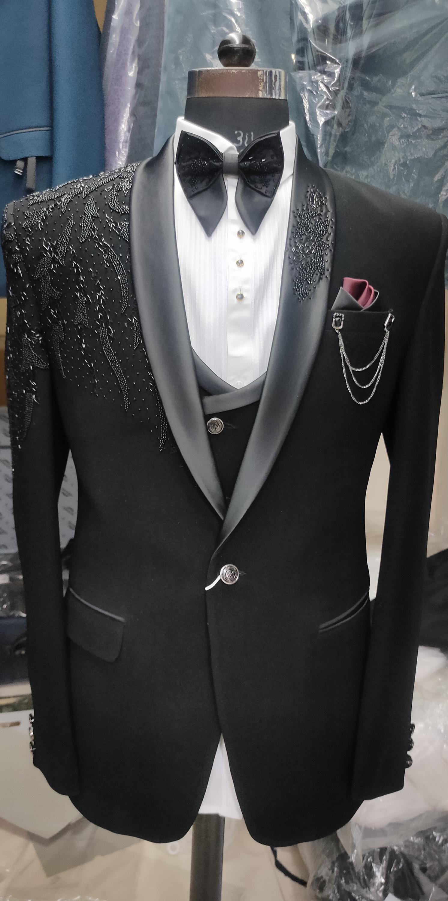 Men Suits Embroidered Wedding Suit 3 Piece Suits Custom Suits, Slim Fit ...
