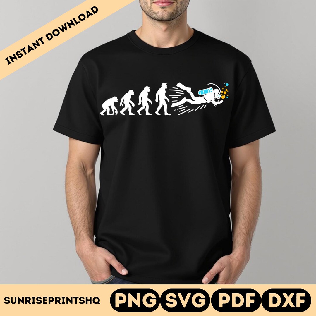 Design Evolution Scuba Diver Snorkeling Printing Sublimation Tshirt PNG ...