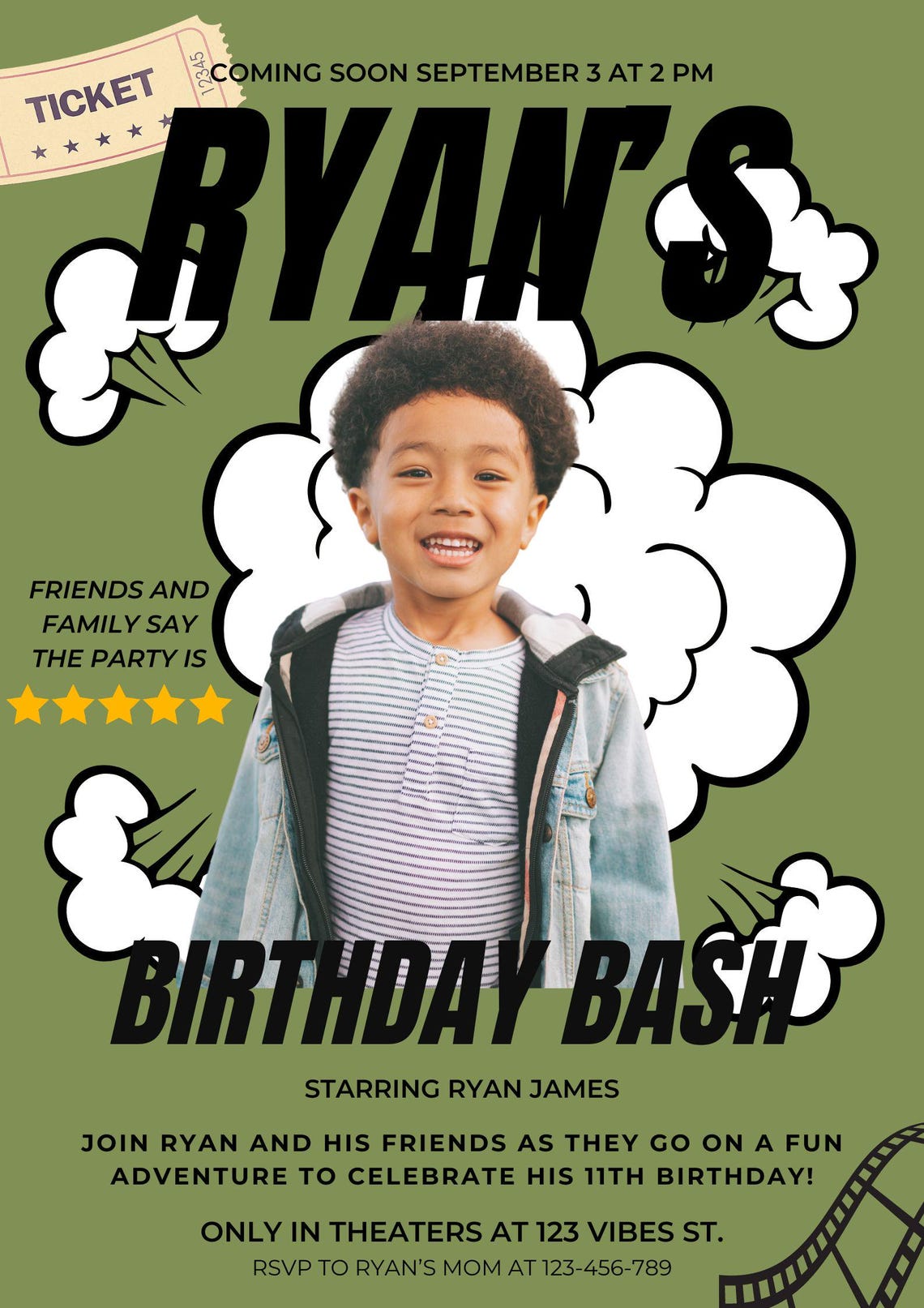 Movie Themed Blockbuster Birthday Party Invitation Template, Movie ...