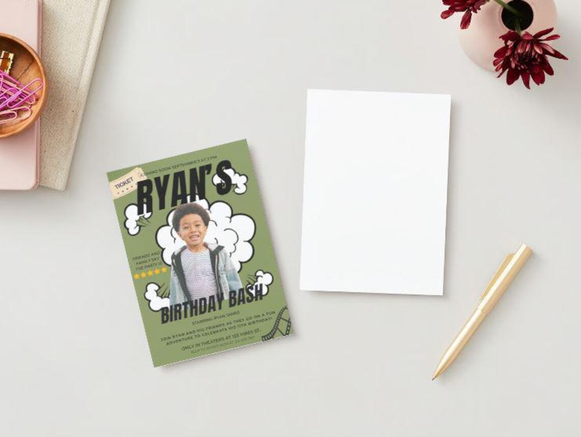 Movie Themed Blockbuster Birthday Party Invitation Template, Movie ...
