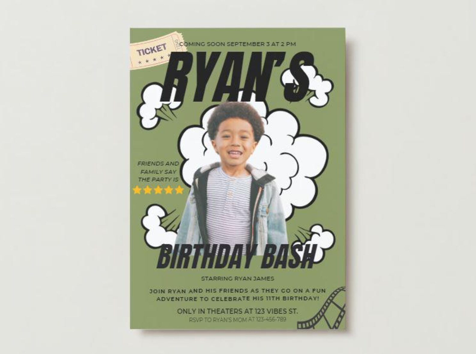 Movie Themed Blockbuster Birthday Party Invitation Template, Movie ...