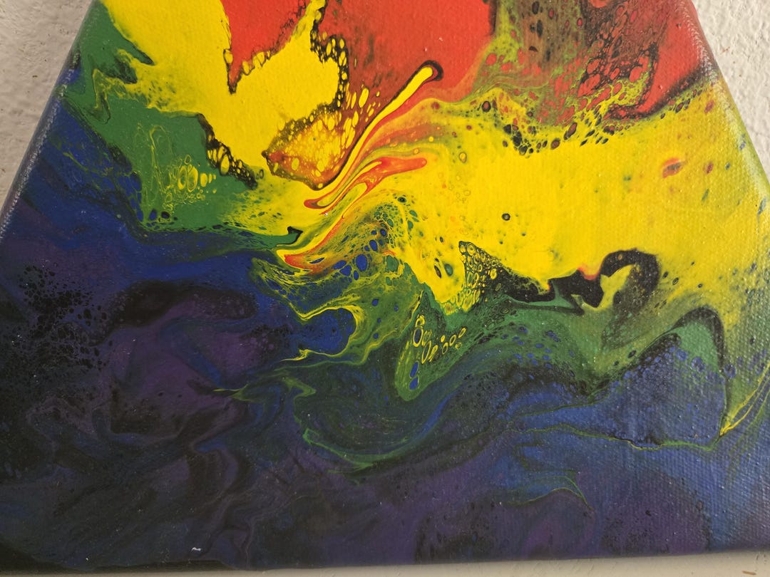 Beautiful Original Handpainted Rainbow Pink Floyd Tribute Triangle ...