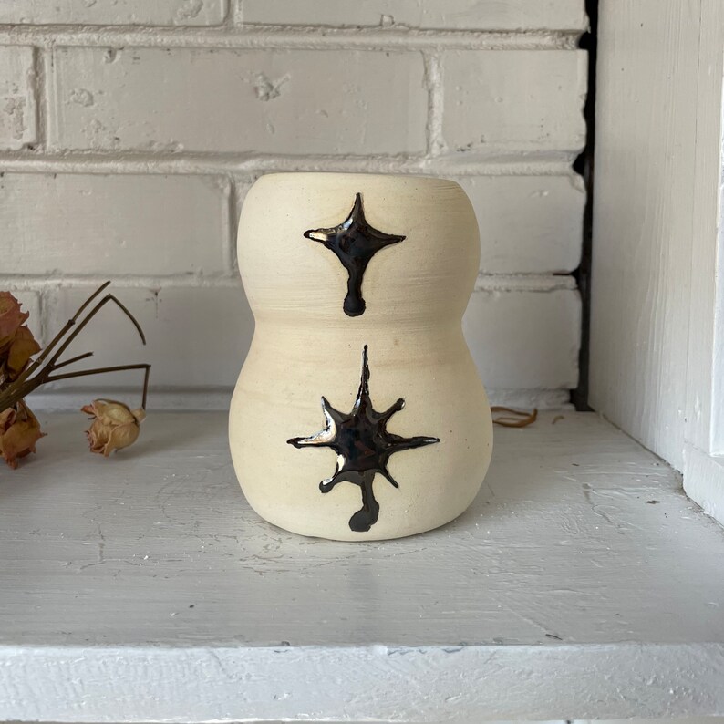 Small Handmade Ceramic Bubble Vase With Star Details - Etsy