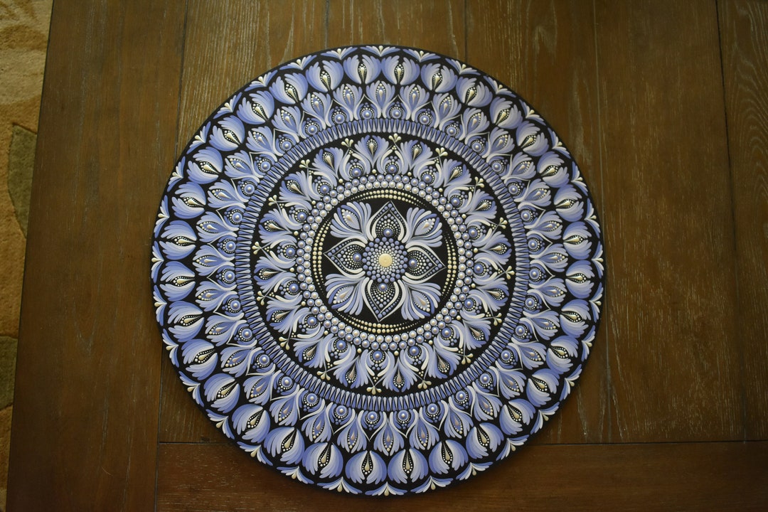 18" Hand Painted Lilac Mandala - Etsy