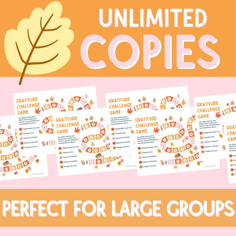 Gratitude Challenge Fall Dice Game Printable I'm Thankful for ...