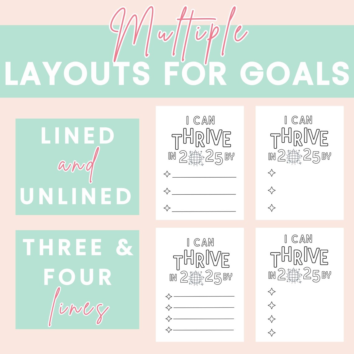 2025 New Years Coloring With Goal Setting Pages Printable New Year ...