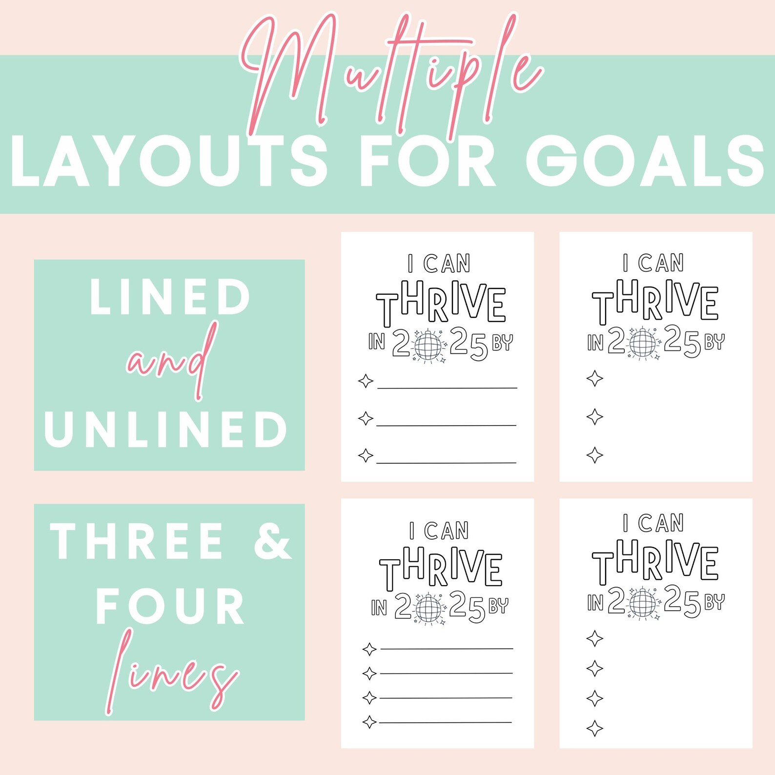 2025 New Years Coloring With Goal Setting Pages Printable New Year ...