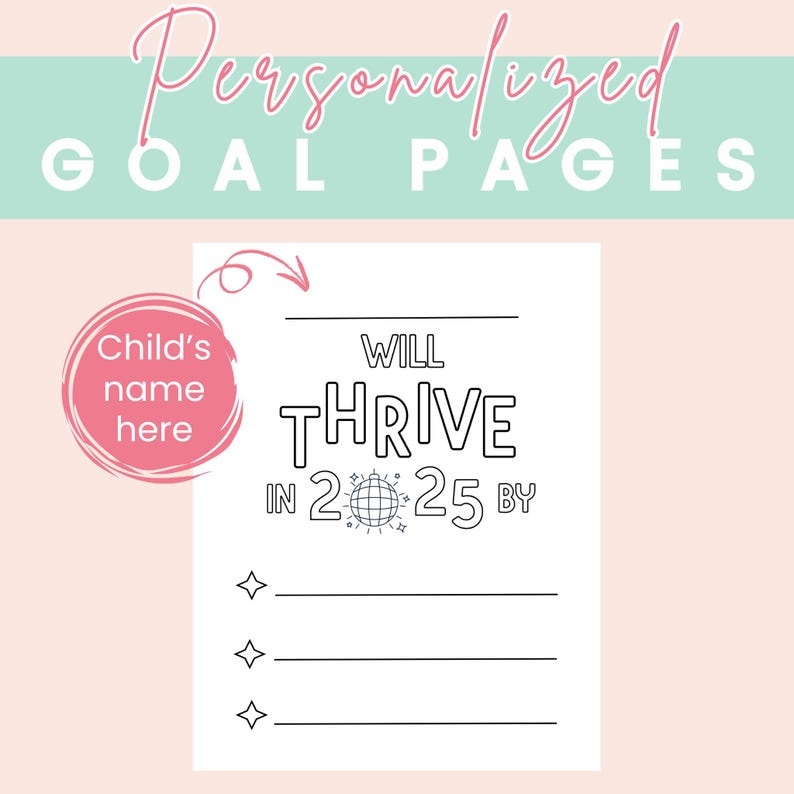 2025 New Years Coloring With Goal Setting Pages Printable New Year ...