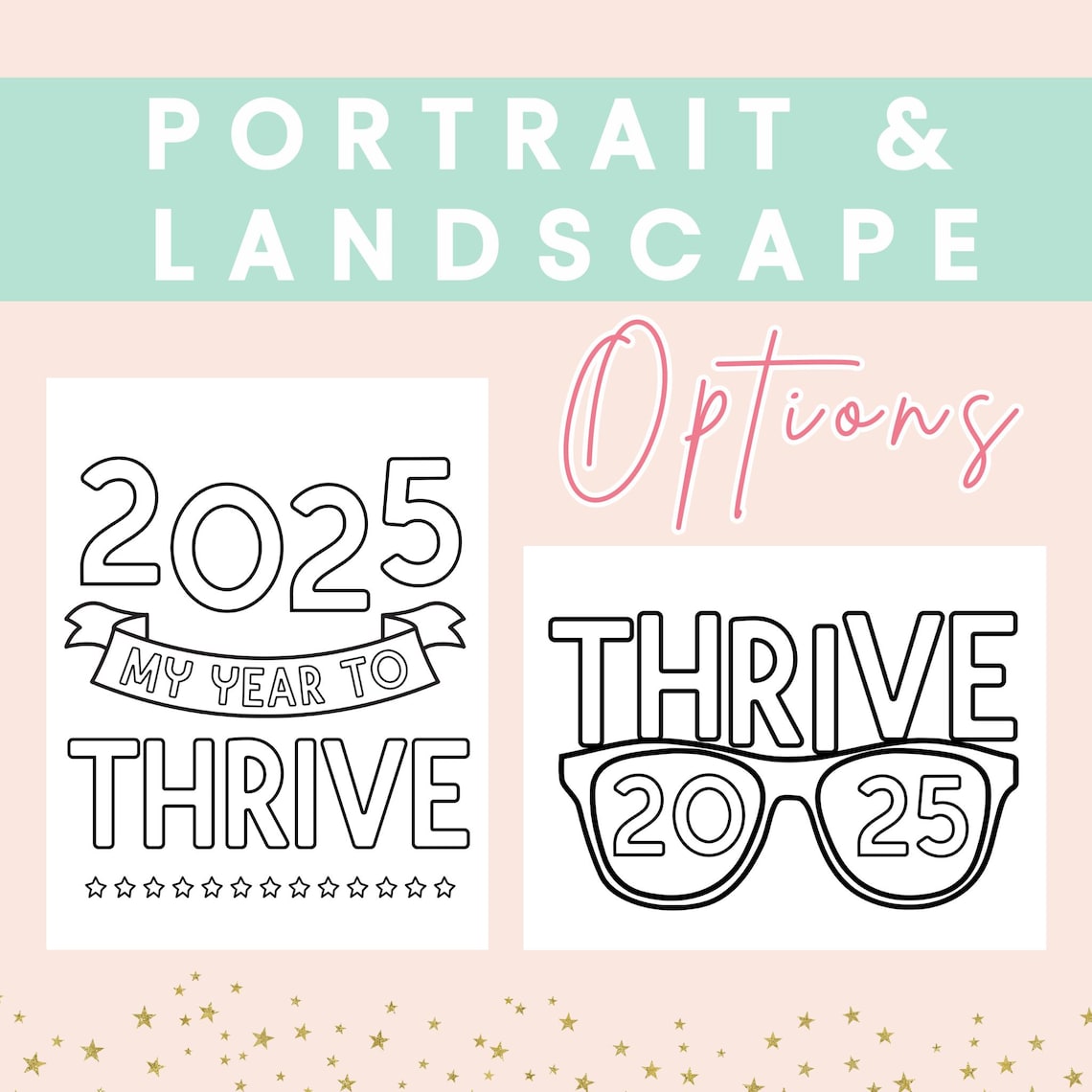 2025 New Years Coloring With Goal Setting Pages Printable New Year ...