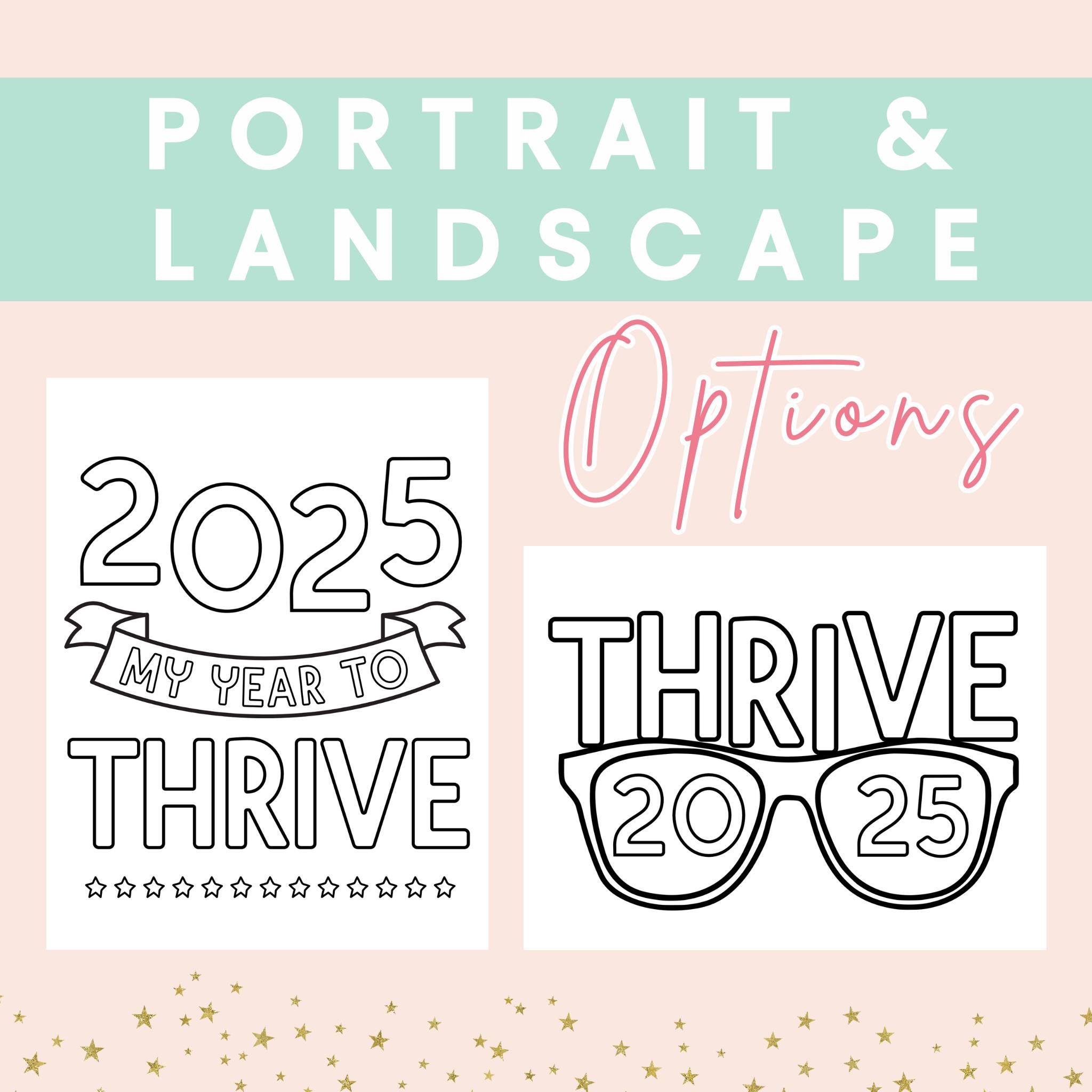 2025 New Years Coloring With Goal Setting Pages Printable New Year ...