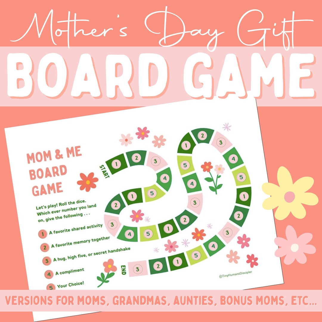 Mothers Day Board Game All About Mom Interactive Card Gift From Kids ...