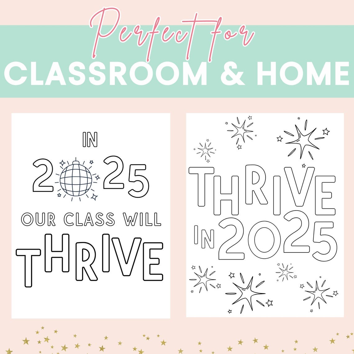 2025 New Years Coloring With Goal Setting Pages Printable New Year ...