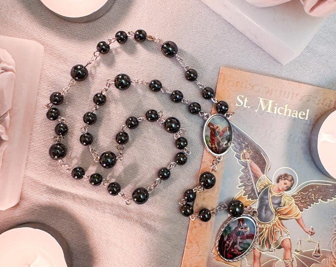 Chaplet of St. Michael Rosary | Archangels Chaplet With Hematite Beads ...