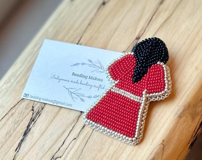 Beaded Red Dress Pin - Etsy Canada