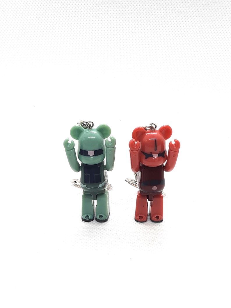 Bearbrick 70% Gundam Mobile Suit Figures Keychain Pair (red + Green) - Etsy