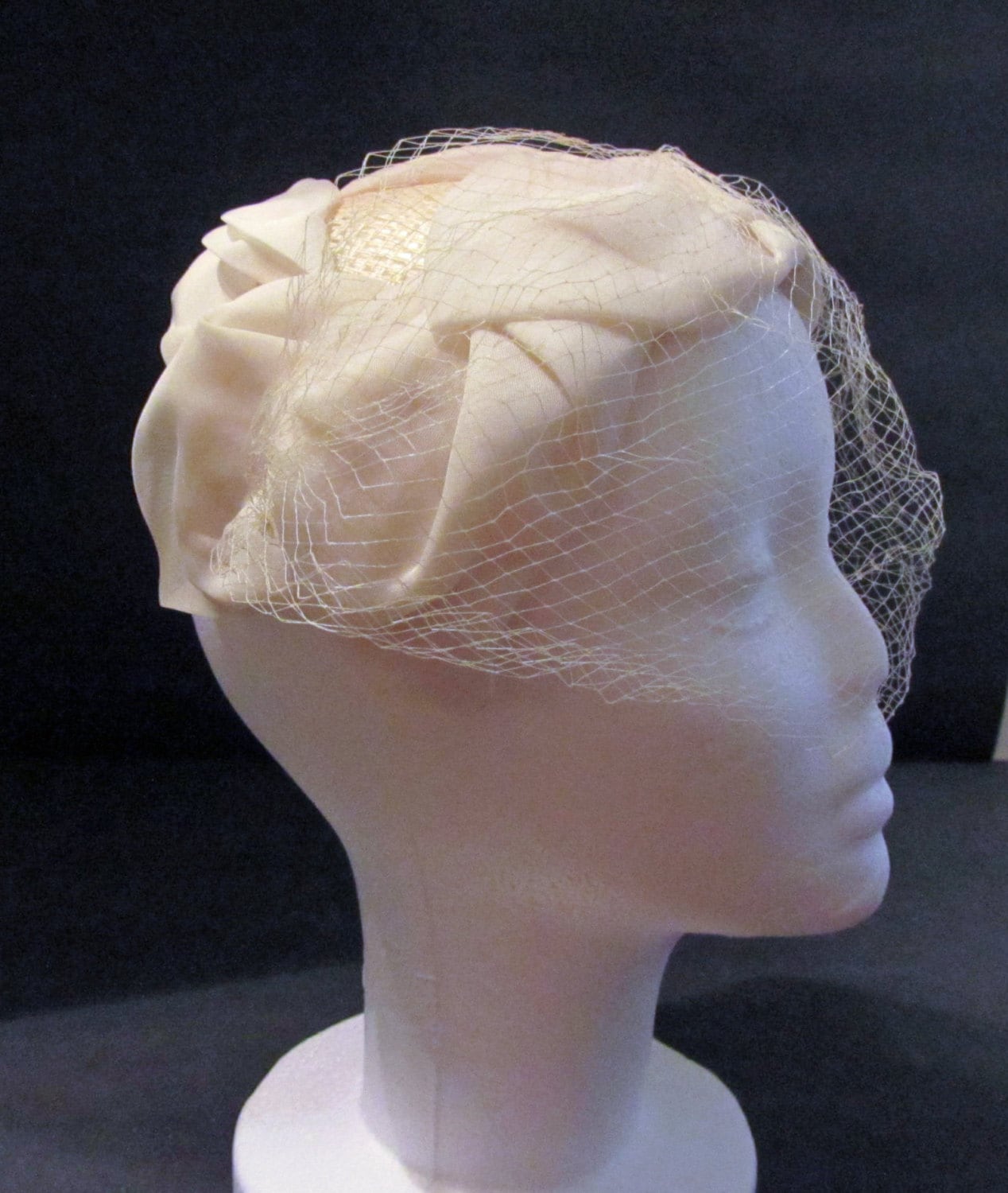 Beautiful Cream Juliet Wedding Cap Net Chiffon Vintage 50's - Etsy ...