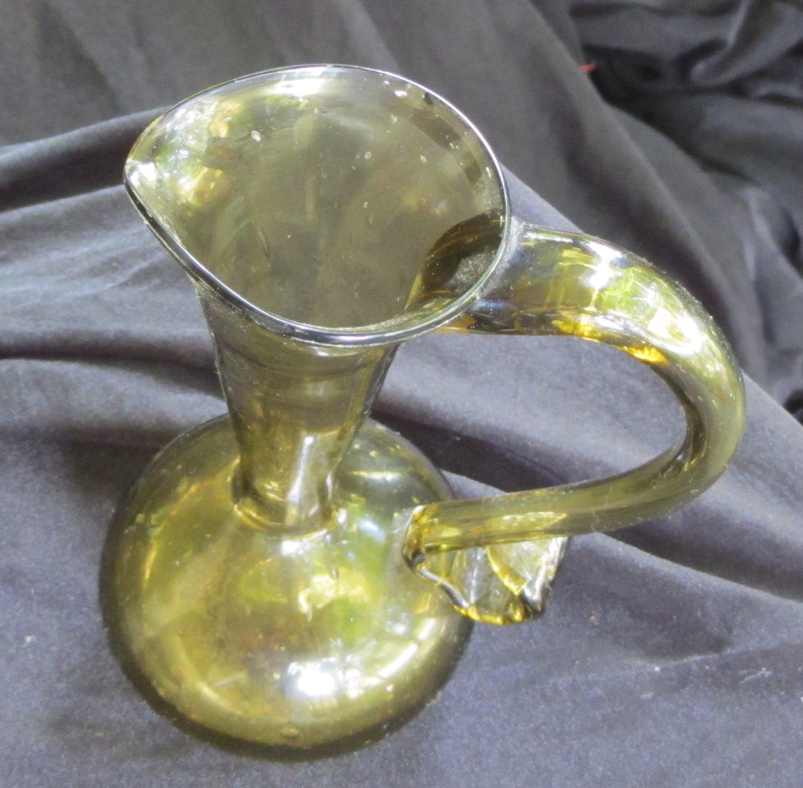 Hand Blown Art Glass Pitcher Vintage 50's - Etsy