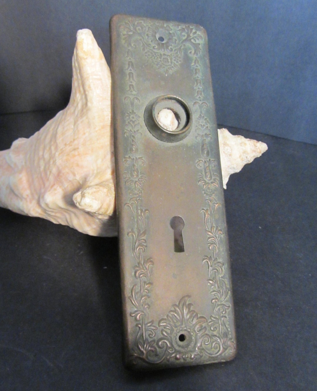 Victorian Fancy Brass Lock Plate Escutcheon Antique Nouveau - Etsy