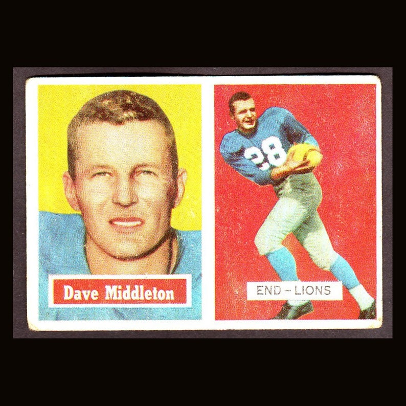 1957 Topps Football 3 Vintage Cards Jim Doran Jim David Dave Middleton ...