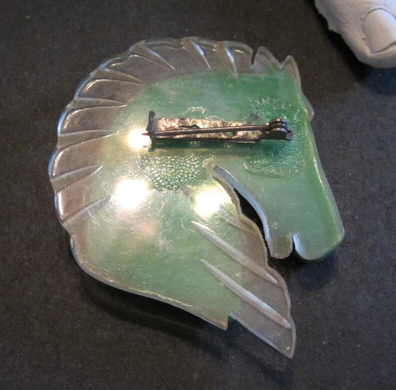 Carved Lucite Horse Brooch Vintage 40's - Etsy