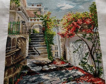 Finished Completed Cross Stitch Finished Embroidered Painting ...