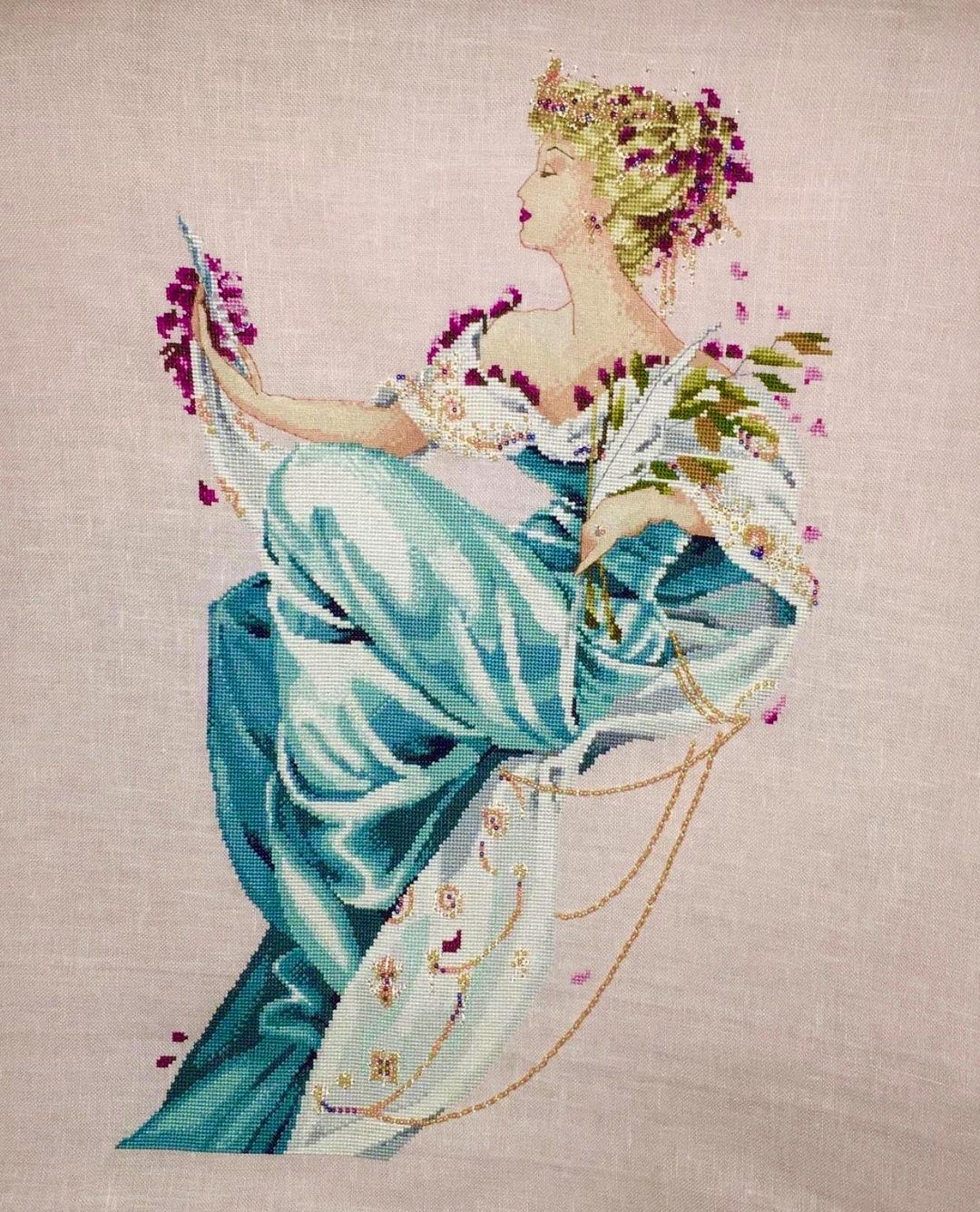 Finished Completed Cross Stitch Finished Embroidered Painting ...