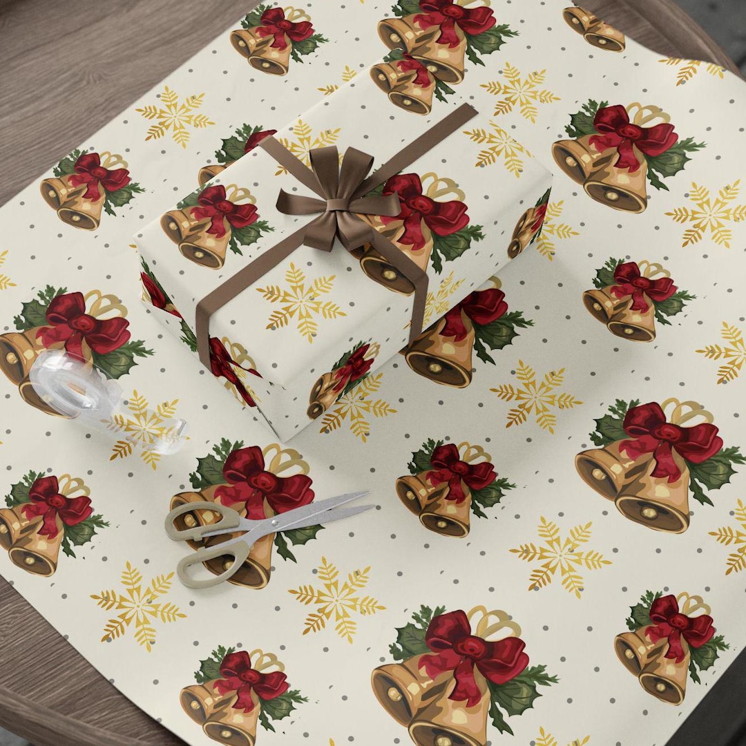 Christmas Bells Gift Wrap Christmas Wrapping Paper Rolls Christmas ...