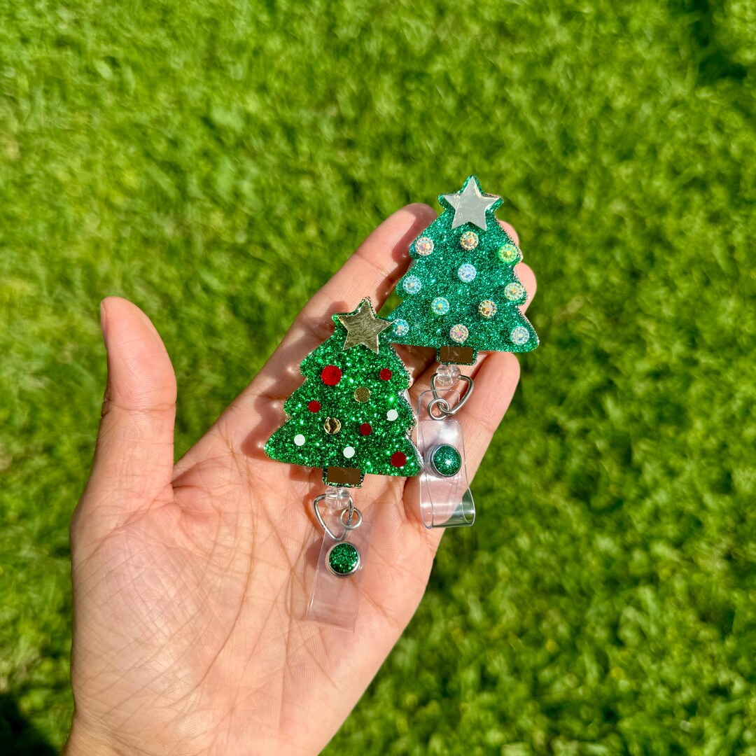 Christmas Tree Badge Reel || Christmas Badge Reel - Etsy