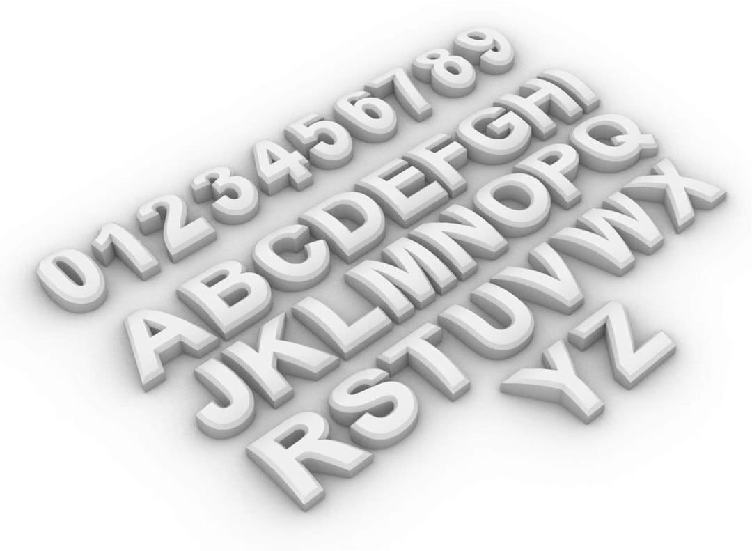 3d Letters and Numbers STL - STL File for 3D Printer, 3D Printing - Etsy