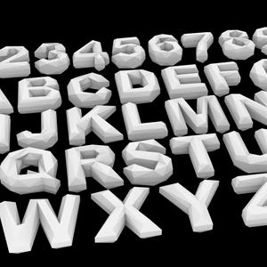 Alphabet Numbers Fonts - Abstract Diamond Style - STL File for 3D ...