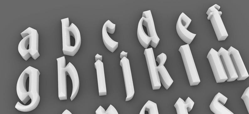 Font Alphabet Letters - Legendary Style - STL File for 3D Printer, 3D ...