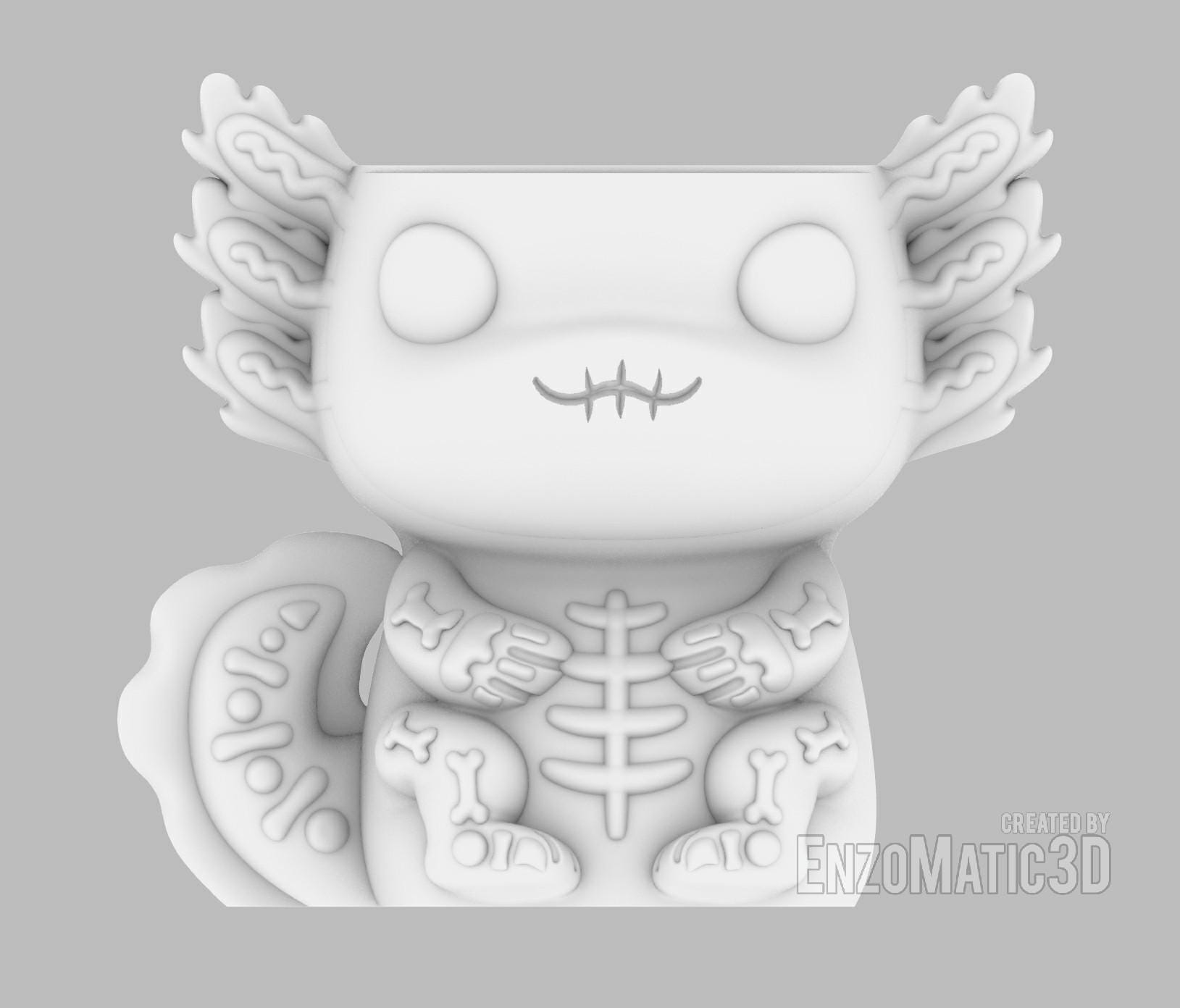 Spooky Horror Halloween Flower Pot Axolotl - Pencil Holder, Planter ...