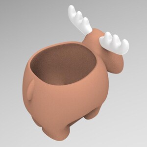 Moose Flower Pot Planter, Pencil Holder - 3D Model STL File - Etsy