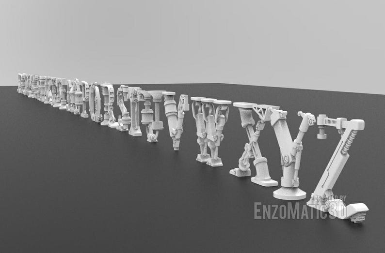 Alphabet Steampunk Letters Stl for 3d Printing - Etsy