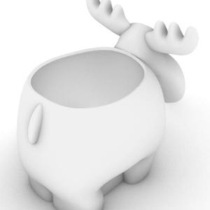 Moose Flower Pot Planter, Pencil Holder - 3D Model STL File - Etsy
