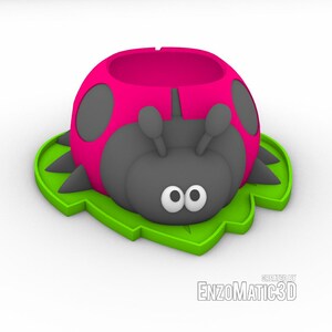 Flowerpot Ladybugs - Planter, Pencil Holder - 3mf Pre-painted - STL for ...