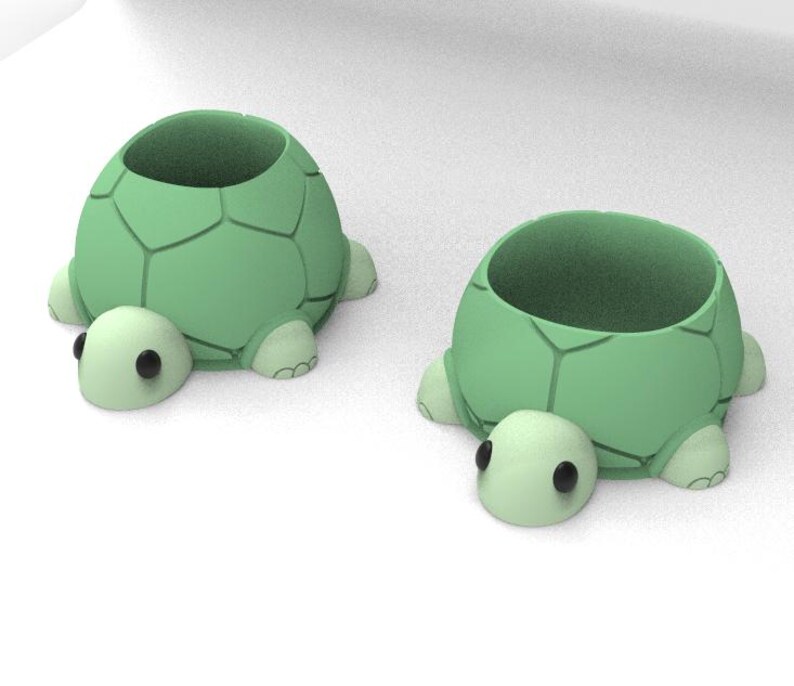 Turtle Flower Pot Planter, Pencil Holder 3D Model STL File - Etsy