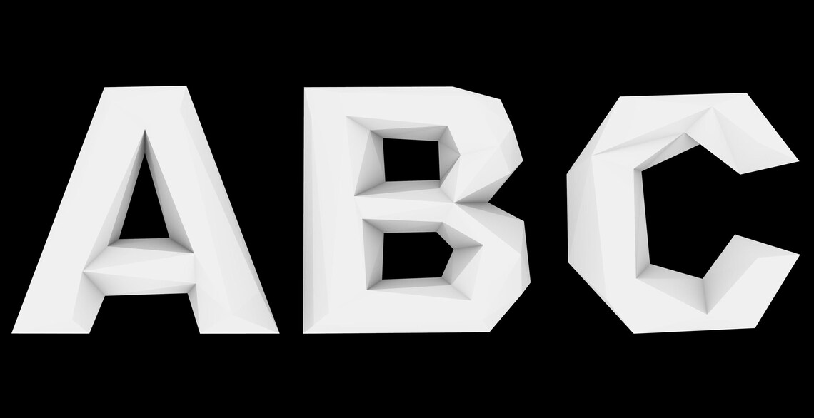 Alphabet Numbers Fonts Abstract Diamond Style STL File for 3D Printer ...