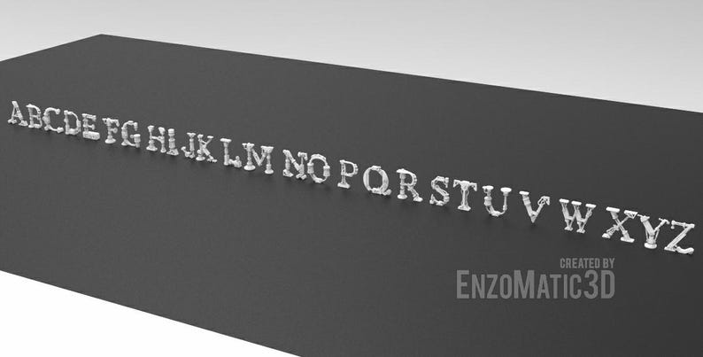 Alphabet Steampunk Letters Stl for 3d Printing - Etsy